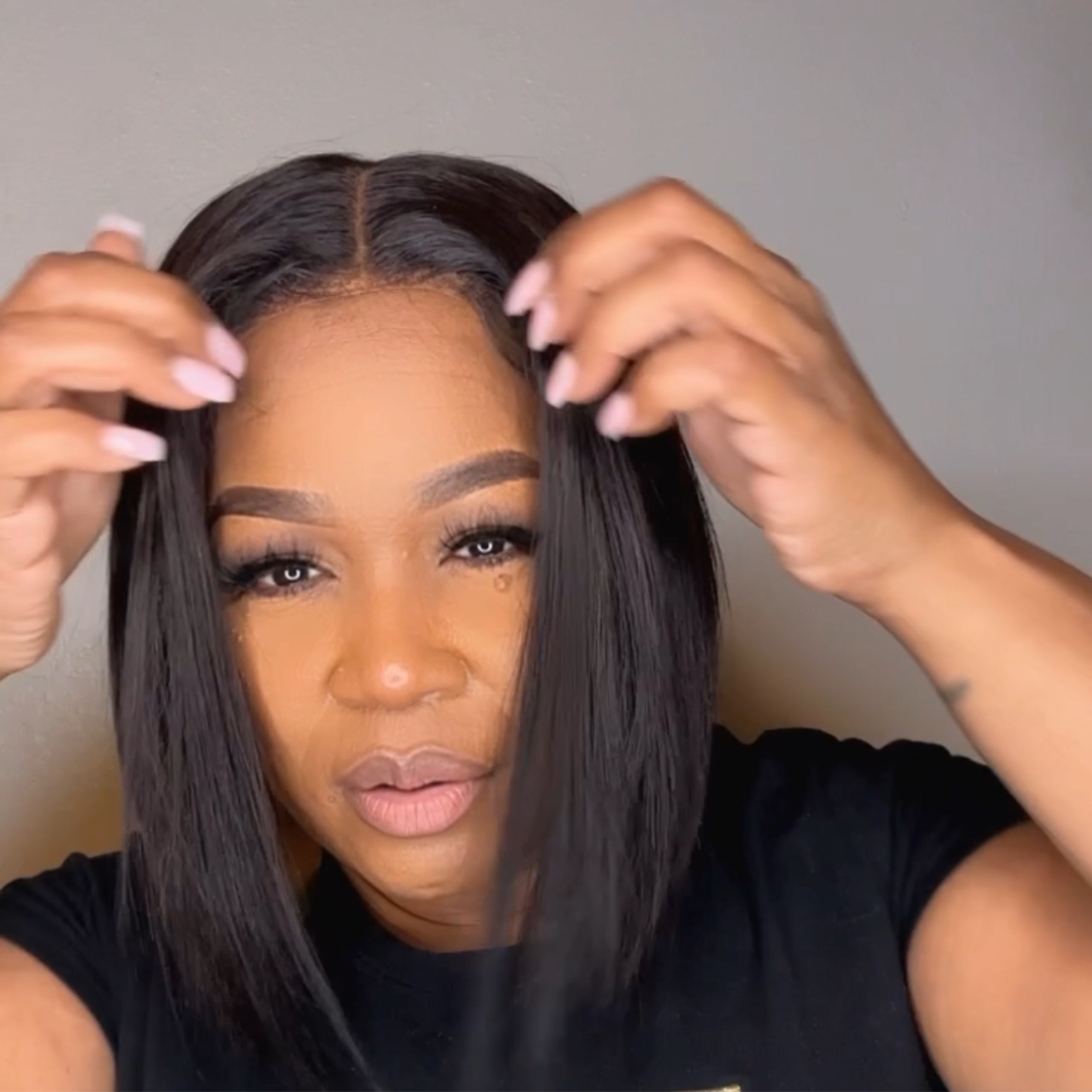 “Amia” 10” Middle Part Straight Bob Unit | Chambulet Hair Studio